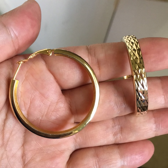 Fas | Jewelry | Newgold On Sterling Silver Hoop Earrings | Poshmark